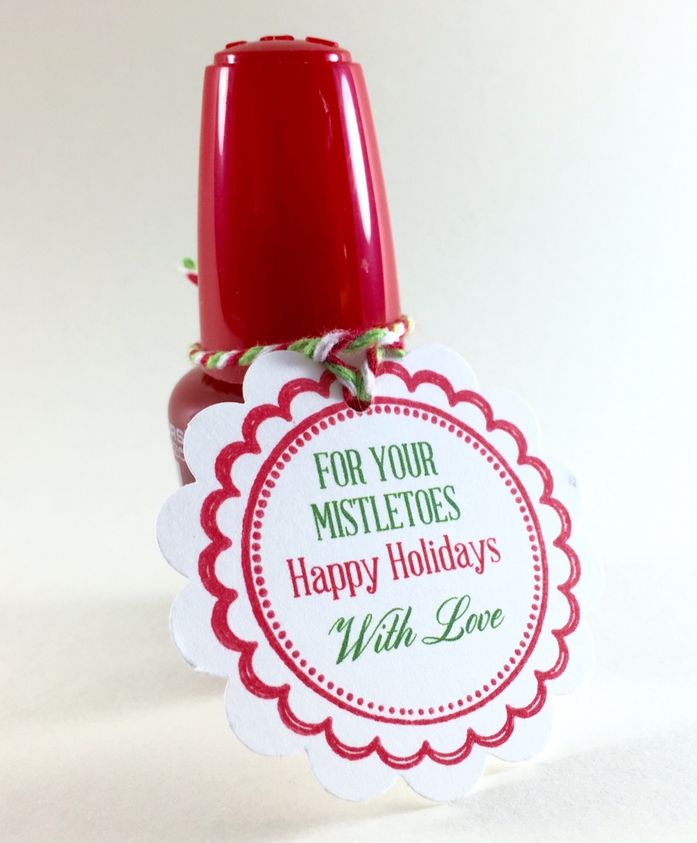 Christmas Gift Tags, Nail Polish Favor Tags, For Your Mistletoes, Mist ...